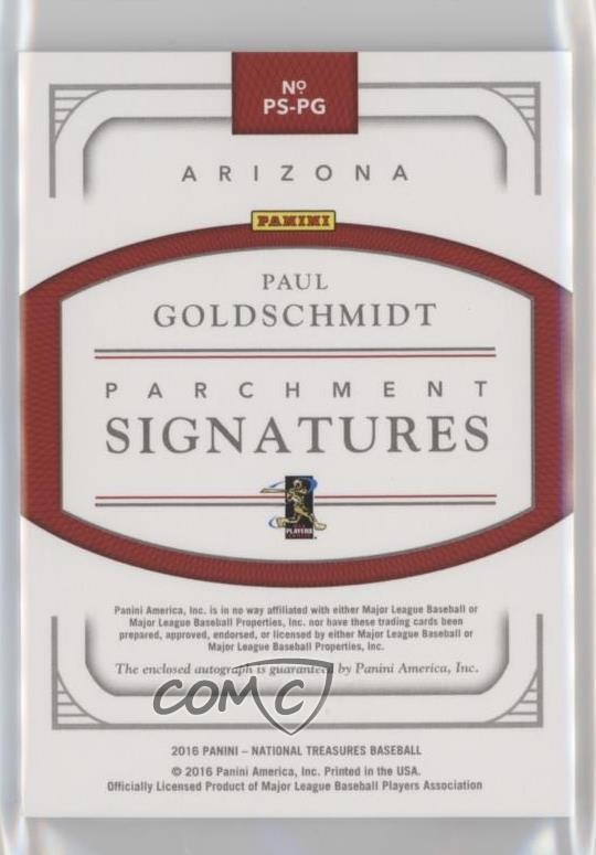 2016 Panini National Treasures Parchment Signatures /25 Paul ...