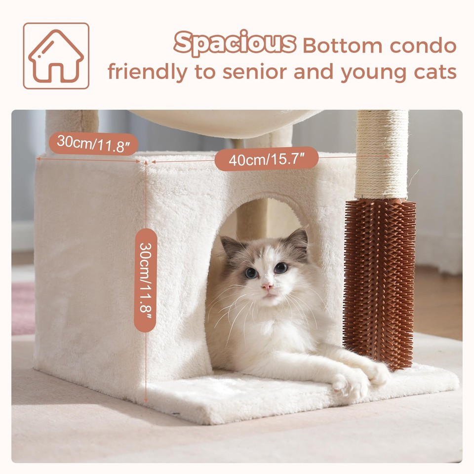 Cat Tree 32 Inches Small Cat Tree for Large Cats Adult Cat Tower with ...