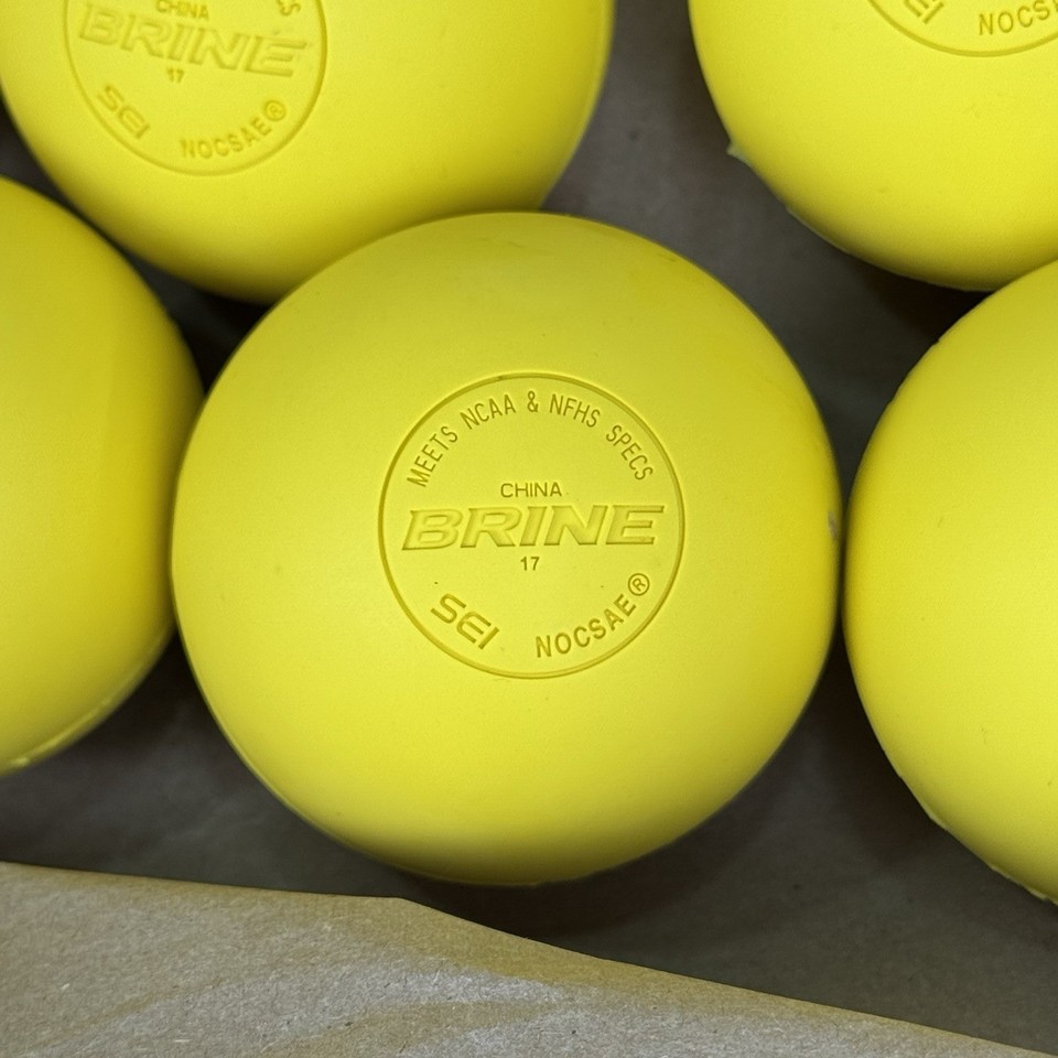Lot 12 Unused Lacrosse LAX Balls Yellow Brine NCAA NFHS Regulation ...