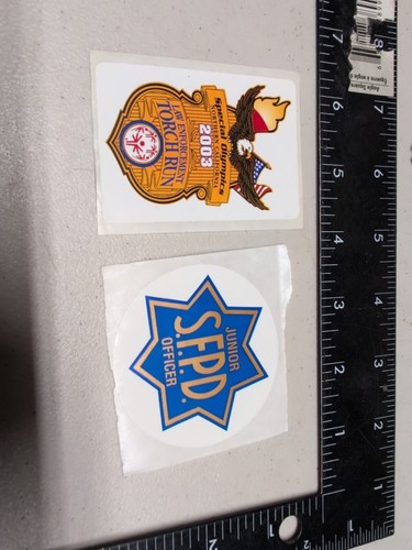 x2 2003 Junior San Francisco Police Department Officer Sticker Olympics ...