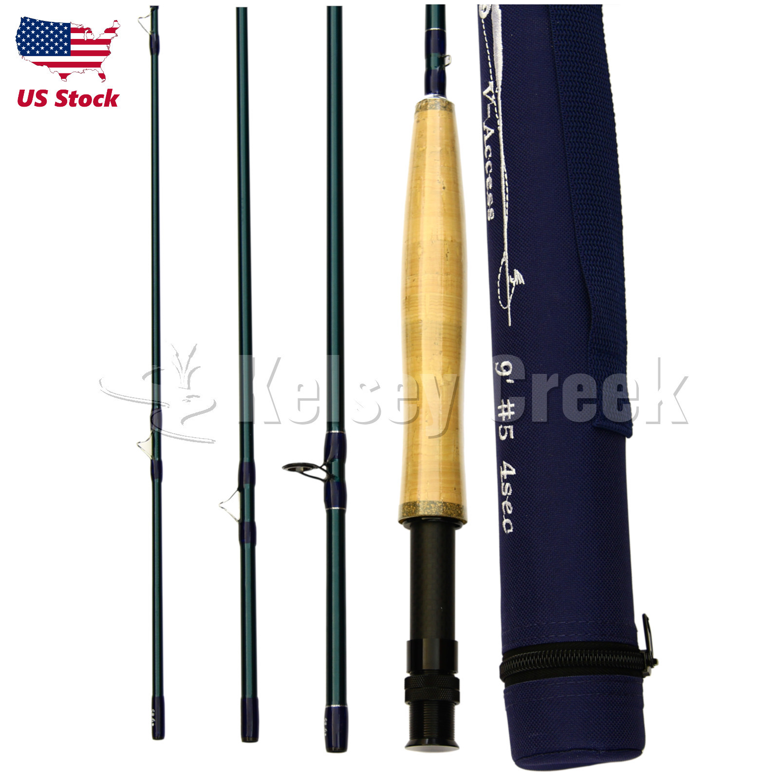 Maxcatch V-Access Fly Rod, 9', 3-10wt, Fast Action, Graphite, Rod Tube ...