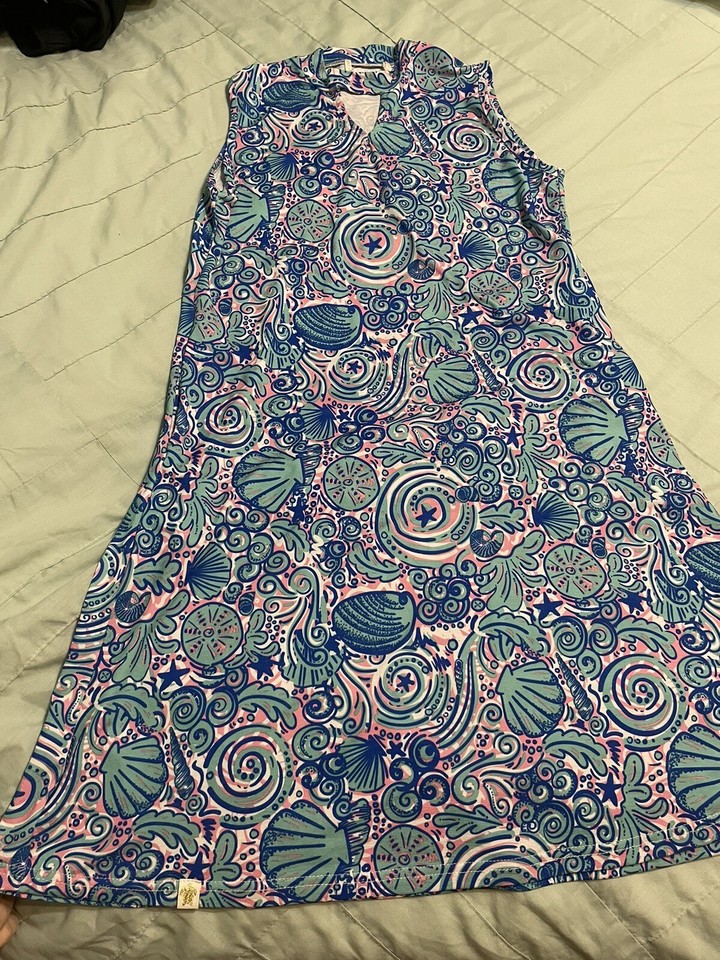 Simply Southern Xs Women’s Blue Dress Peep Hole Neck Summer Cute ...