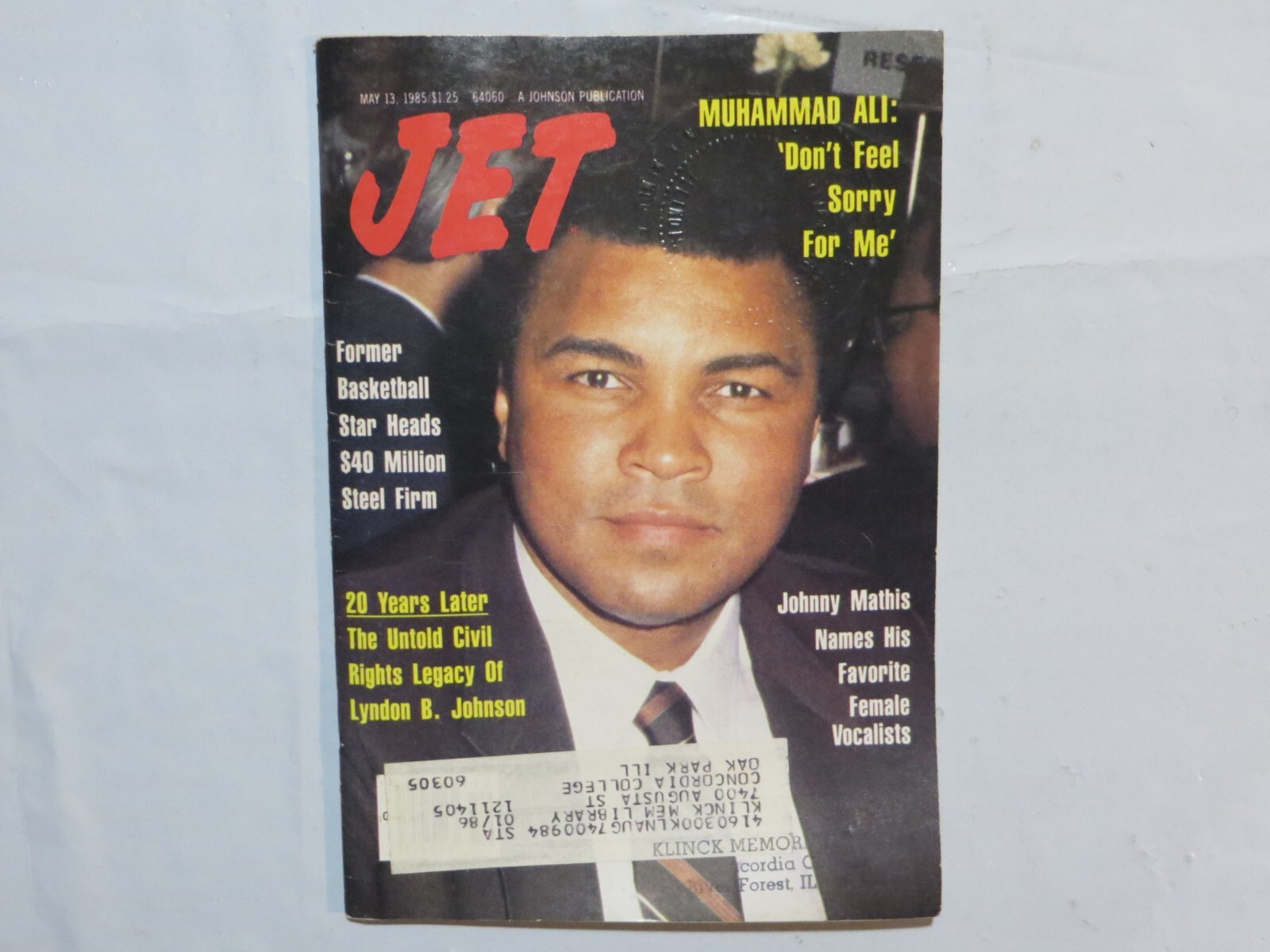 Jet Magazine May 13, 1985 - Muhammad Ali - Johnny Mathis - Lyndon B ...