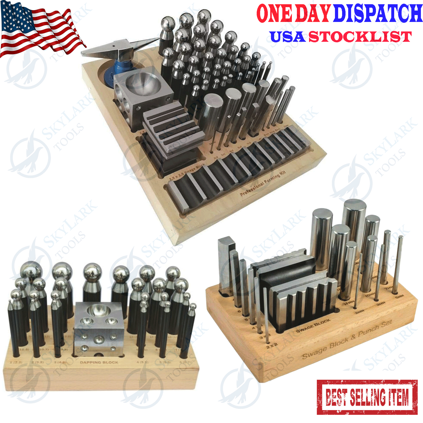 New Doming Block and Punch Set 25Pcs 56Pcs Swage Block Punch Set 16 Pcs ...
