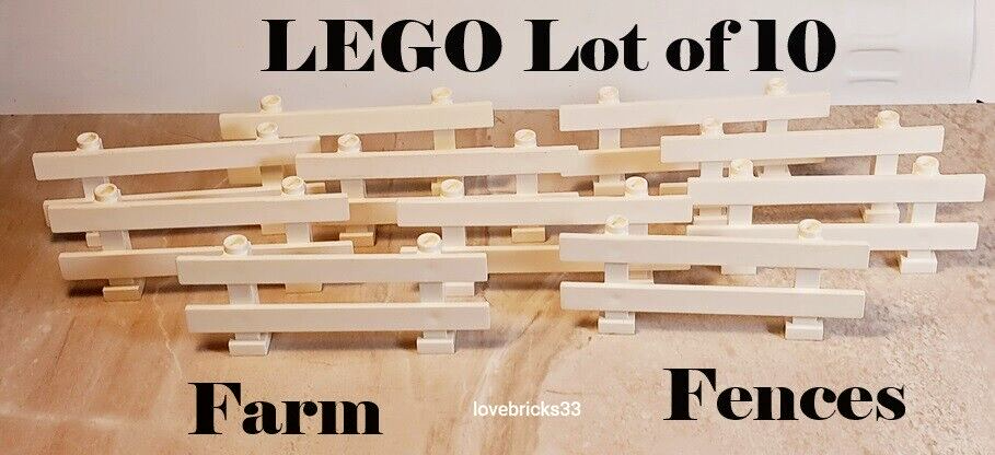 LEGO Farm Barn Fence Section Lot of 10 Wide Boards Corral House Horses ...
