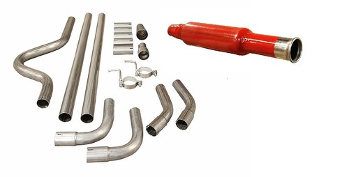 UNIVERSAL FULL CAT BACK PERFORMANCE EXHAUST SYSTEM WITH MUFFLER BACK ...