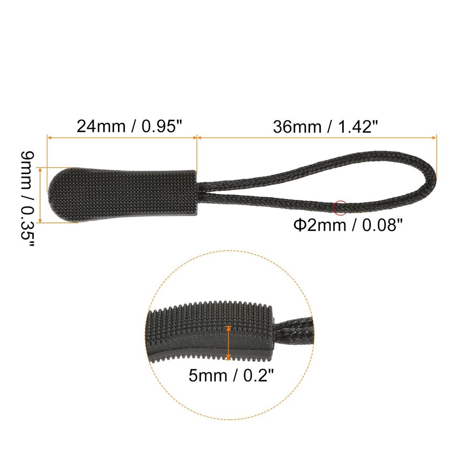 20pcs Zipper Pulls Pull Head Handle Replacement Tab Tag Cord Extender ...