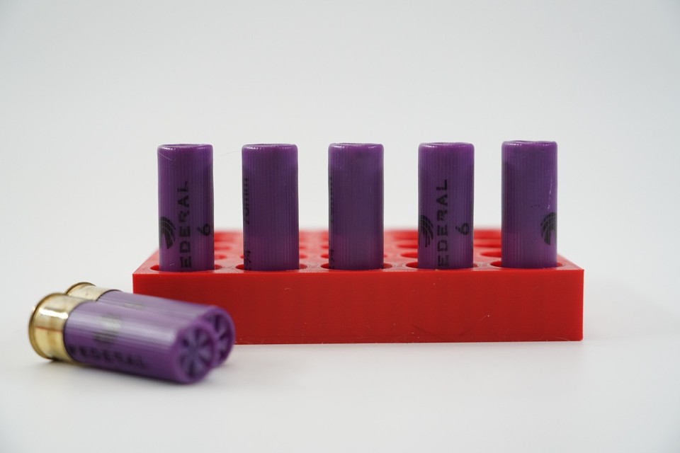 12 Gauge Shotgun Shell Reloading Block 25 Round Ammo Loader Holder Tray ...