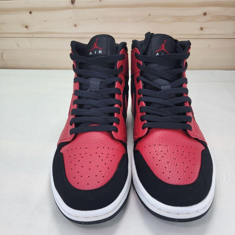 2018 Nike Air Jordan 1 Mid Black Gym Red 554724-054 Sneaker with Box ...