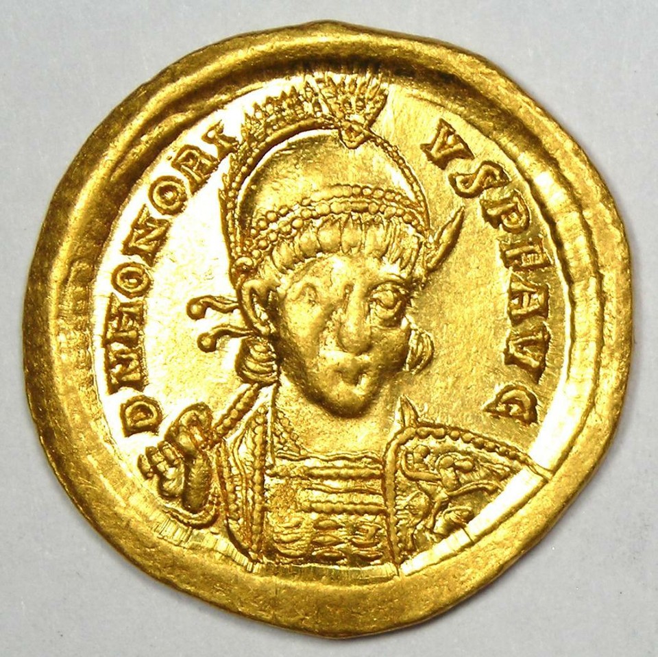 Honorius AV Solidus Gold Roman Coin 393-423 AD - Choice XF / AU | eBay