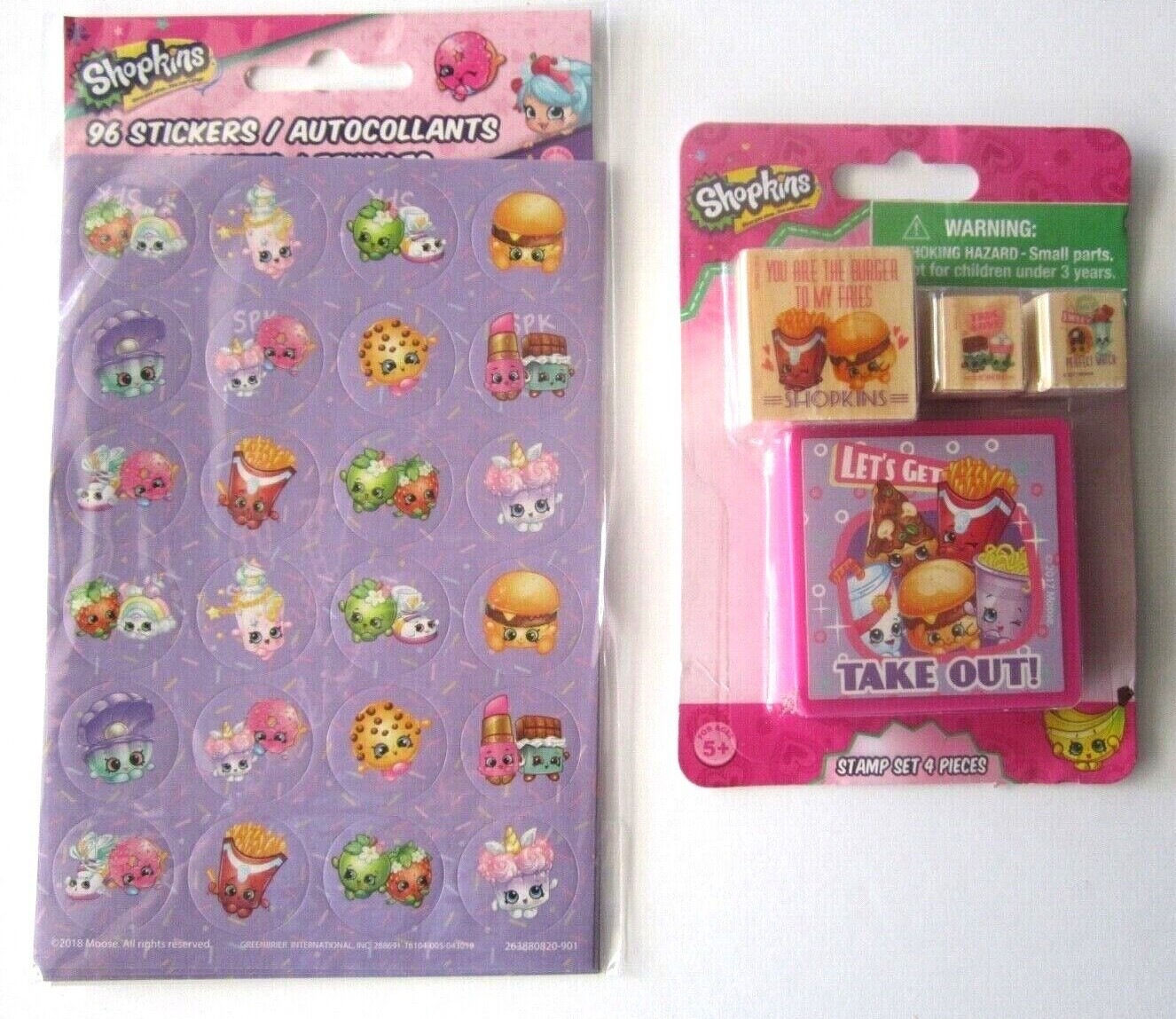 Shopkins 4 Pcs Stamp Set 3 Stamps True Love,Perfect Match&1 Ink Pad &96 ...