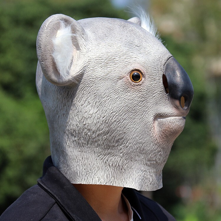 Koala Realistic Mask Cosplay Scary Halloween Latex Mask Party Prop ...