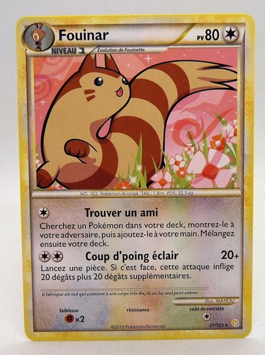 Carte Pokemon Fouinar 21/123 Rare Hearthgold Soulsilver HGSS Francaise ...