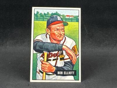 1951 BOWMAN BASEBALL BOB ELLIOTT #66 BOSTON BRAVES SEE PICS FOR THE ...