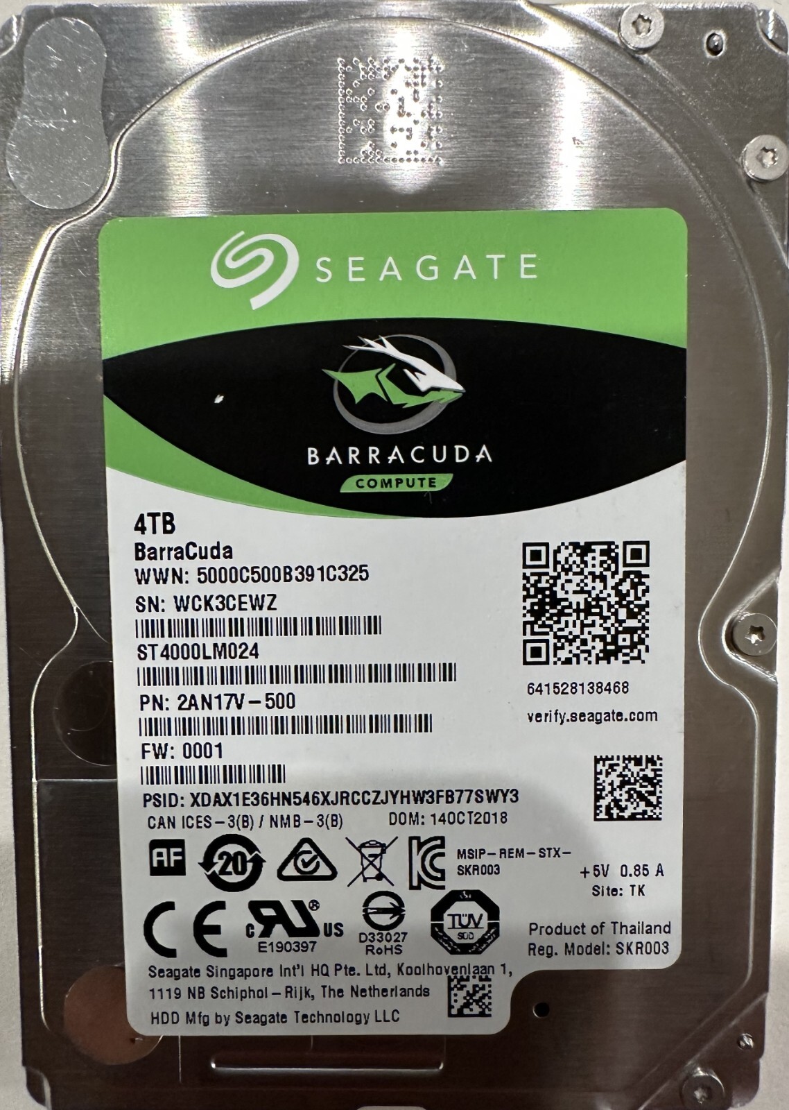 SEAGATE ST4000LM024 WCK3CEWZ 2AN17V-500 TK | eBay