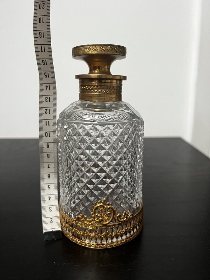 Antique French Baccarat Cut Crystal Decanter, Scent Bottle, Dore Bronze ...
