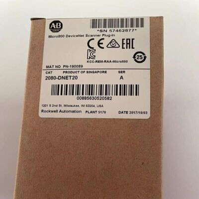 AB 2080-DNET20 Micro800 DeviceNet Scanner Plug-In Module Sealed US Free ...