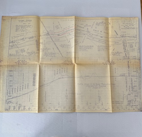 1931 California Highway Dept “As Built” Road Plan Map Blueprint T11N ...
