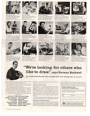 1963 Norman Rockwell - Famous Artists Schools Vtg 1960s Magazine Ad ...