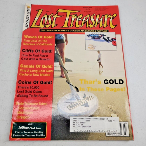 Lost Treasure Magazine March 1997 Hunters Guide Metal Detector Cliffs ...