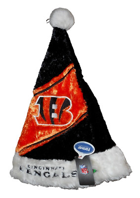 NFL Cincinnati Bengals Embroidered Logo Fuzzy Christmas Santa Hat Adult ...