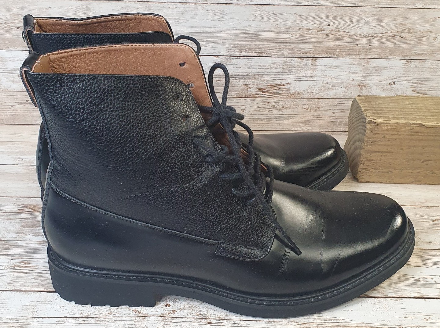 Peter Werth London mens Chelsea Boots Leather Lace Black UK 9 EU 44 US ...