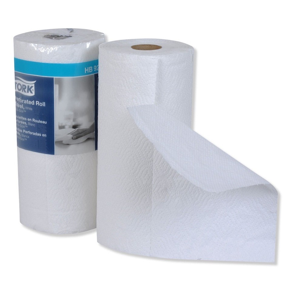 Tork HB9201 2-Ply 11" x 6.75" Perforated RL Towels - White (120/RL, 30 ...
