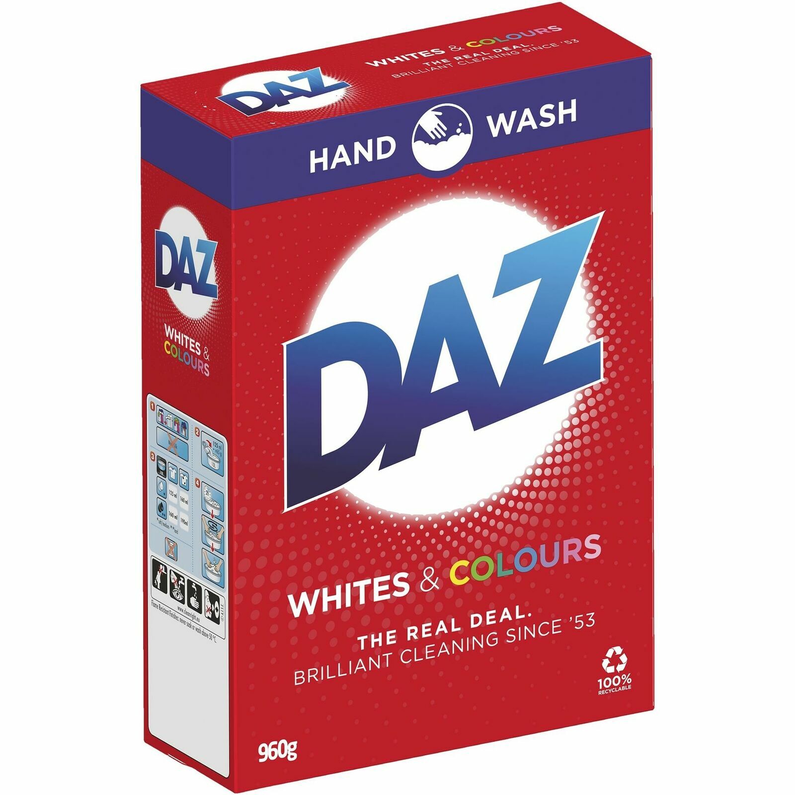 Daz Whites and Colours Washing Powder for Hand Wash - 960 g for sale ...