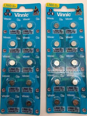 20x L621 Vinnic Alkaline Batteries 1.5V Button Cell L621F LR60 LR621 ...