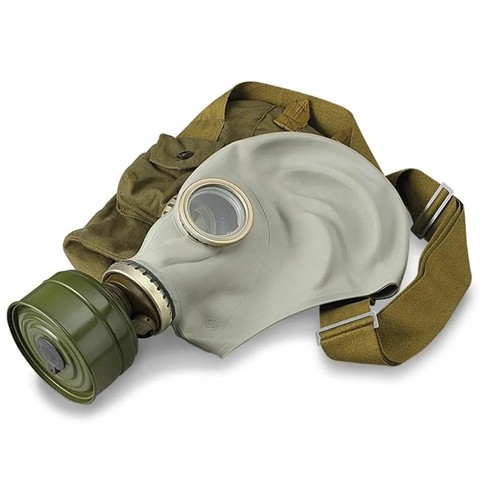Soviet Russian military Gas mask grey rubber GP5, with filter, SHOOSE 5 ...