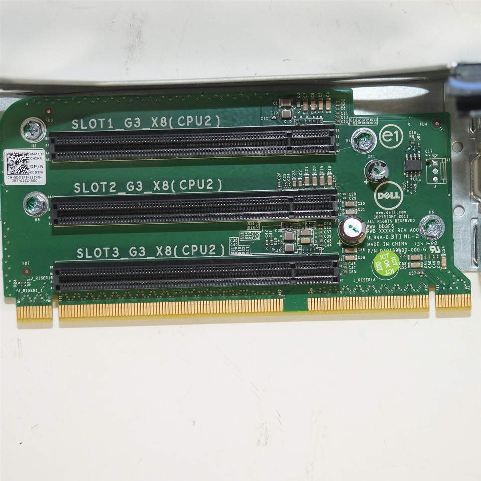 Dell PowerEdge R720/R720XD Server 3-Slot PCIe Riser Card with Cage ...