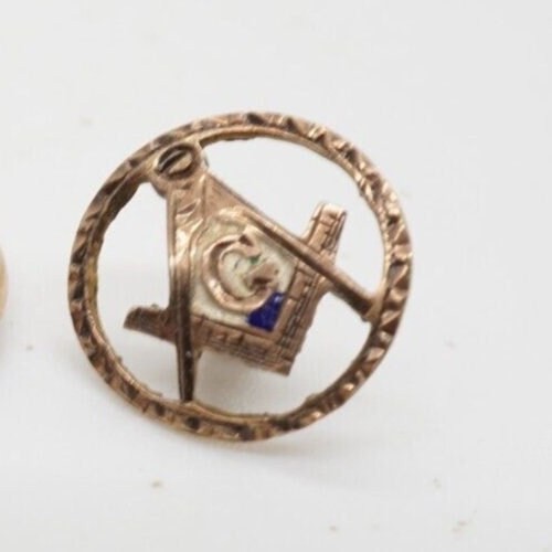 Orig Vintage 14K Solid Gold MASONS MASONIC Pin Badge Metal Button ...