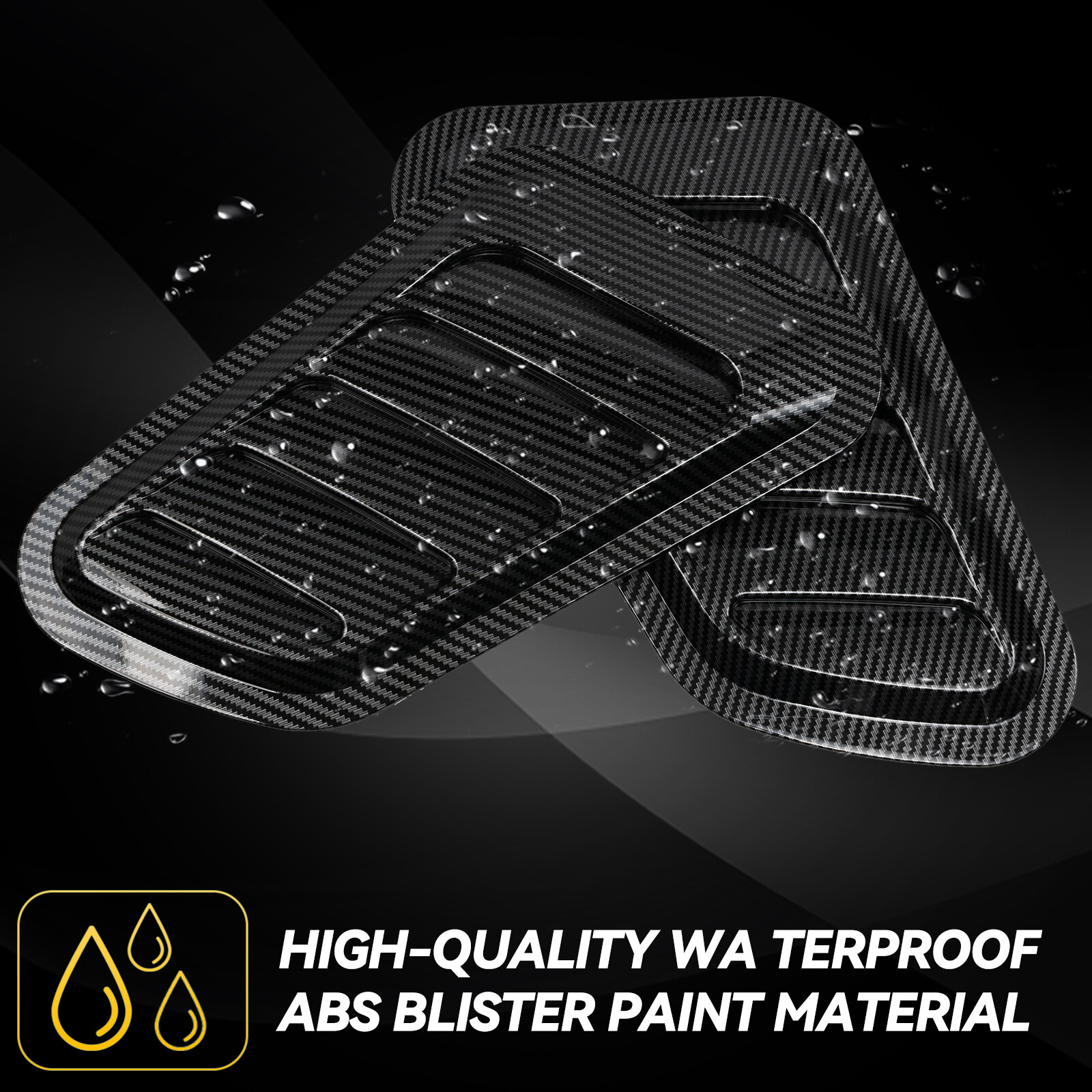 Car Carbon Fiber Bonnet Air Flow Intake Vent Moulding Trim Stick Hood ...
