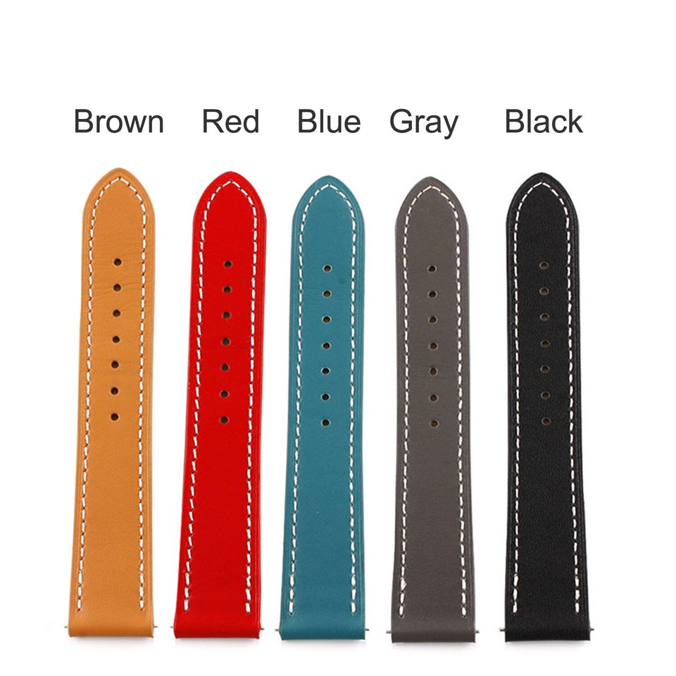 18mm 20mm 22mm 24mm Single Tour Genuine Leather Watch Band Strap with ...