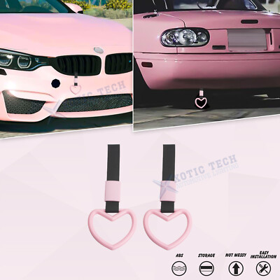 2X Heart Shaped Hand Straps Hanging Ring Pull Decoration For Car ...