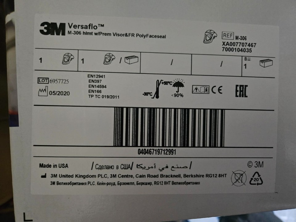 Brand New Sealed BOX 3M Versaflo High Impact M306 High Impact Face ...