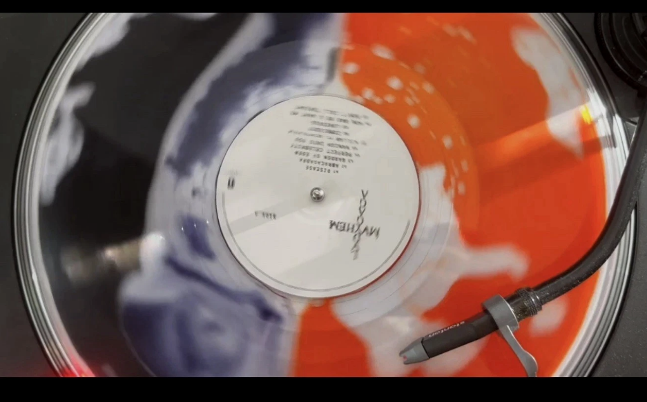 Lady Gaga Mayhem x Bad World Orange Split Liquid Filled Vinyl LP Blood ...