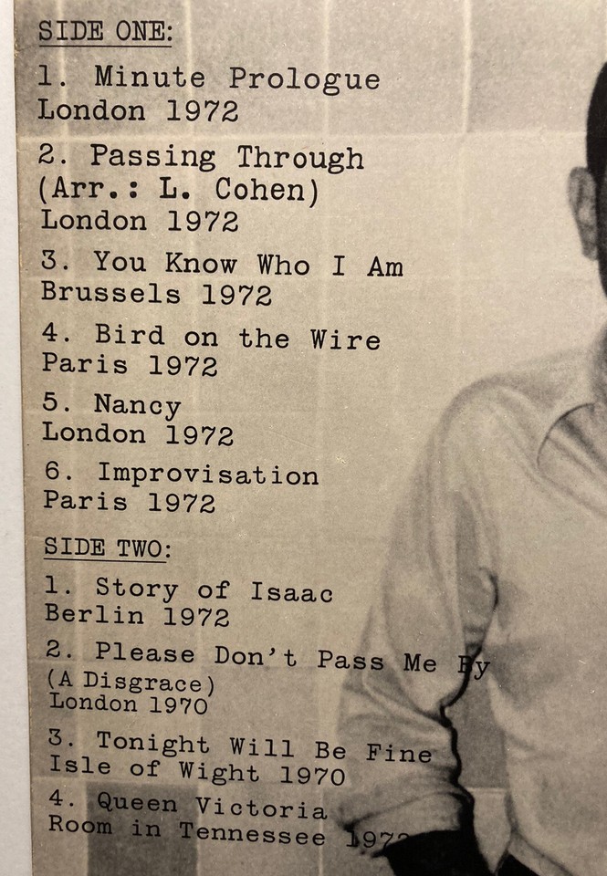 LEONARD COHEN “Live Songs” 1973 Vinyl LP Columbia Records C 31724 LIVE ...
