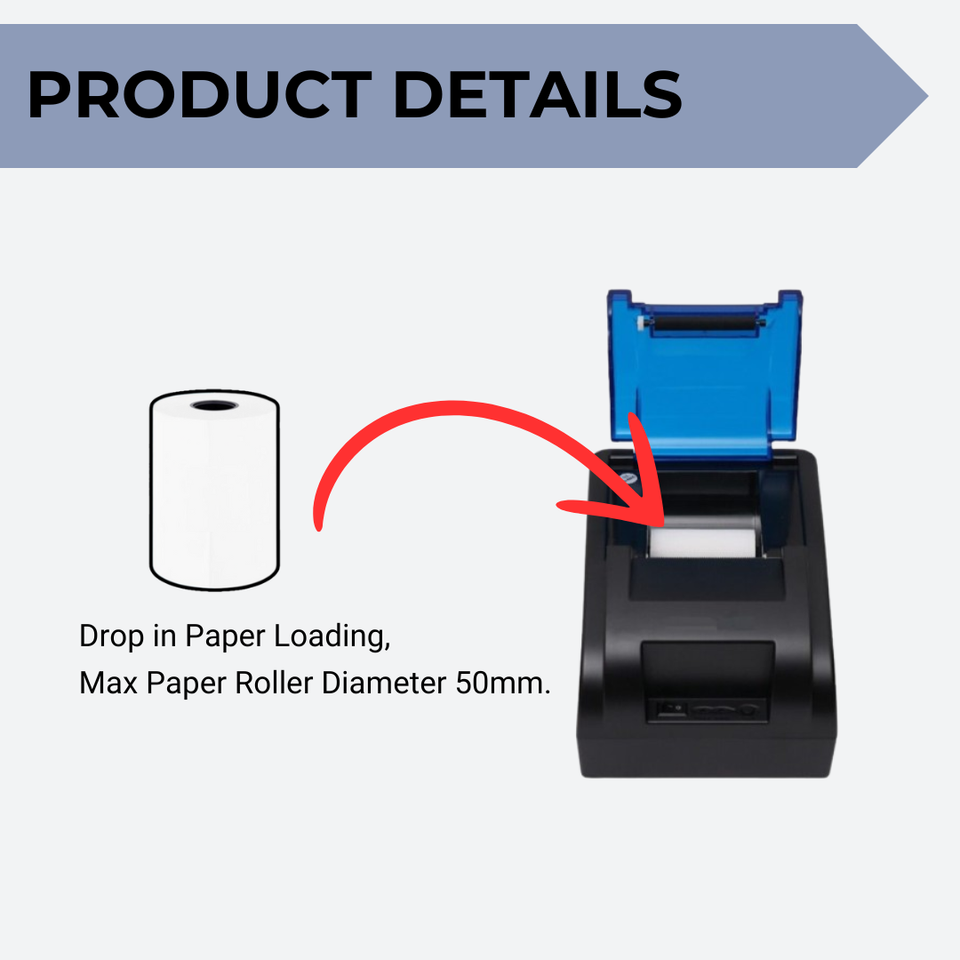 58mm Thermal Receipt Printer USB Bluetooth POS Machines for Retail ...