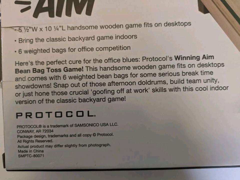 NEW Protocol Desktop Cornhole Mini Bean Bag Toss Office Desk Game Gift ...