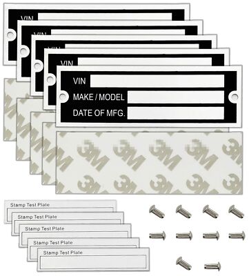 Trailer VIN ID Plate Data TAG Blank Model Identification VIN Serial ...