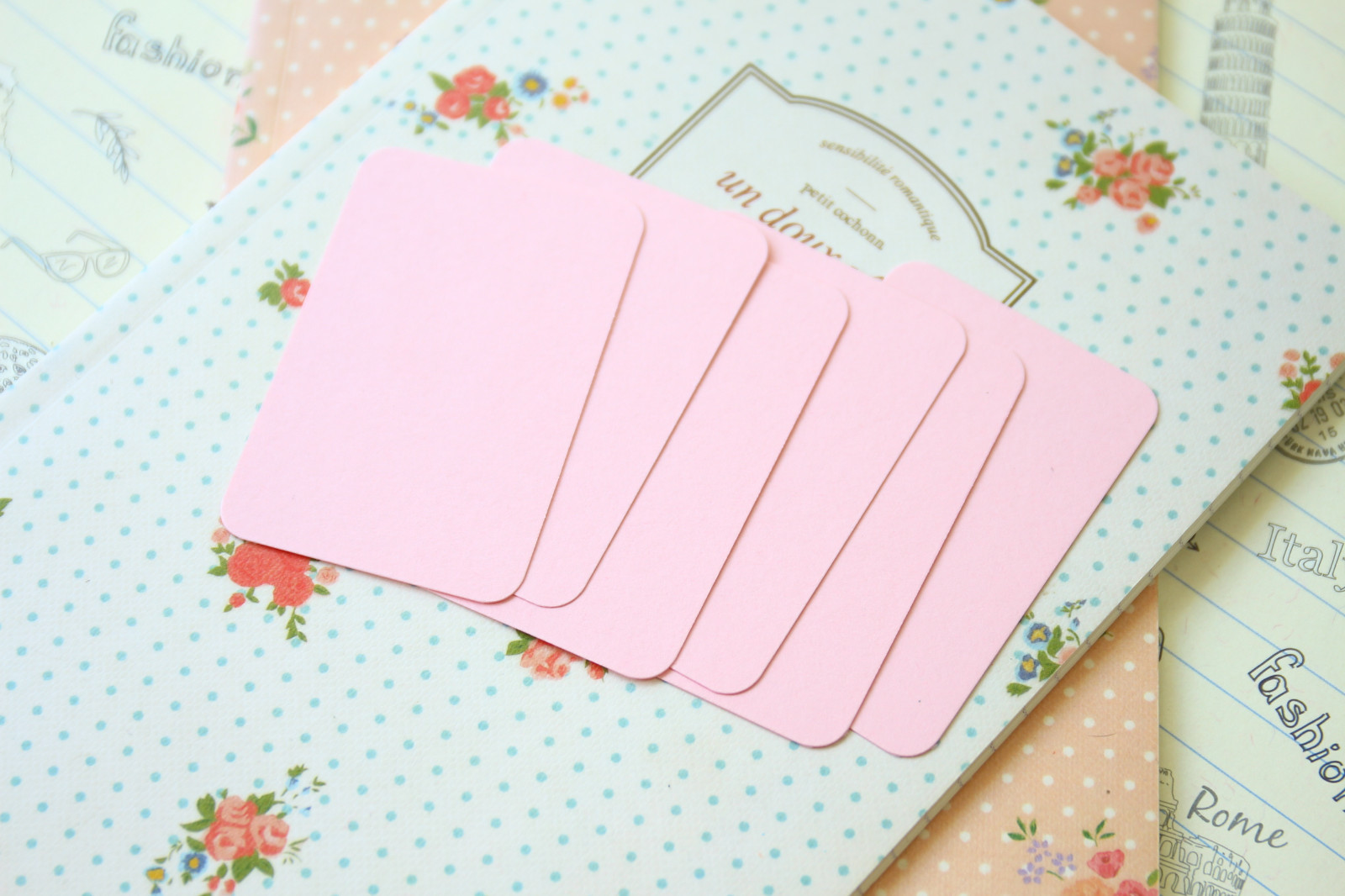 Baby Pink Business Cards 50pc blank wedding name place card colour mini ...
