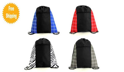 Colorful Plaid Drawstring Backpack/ Lightweight Backpack/ Kids Backpack ...