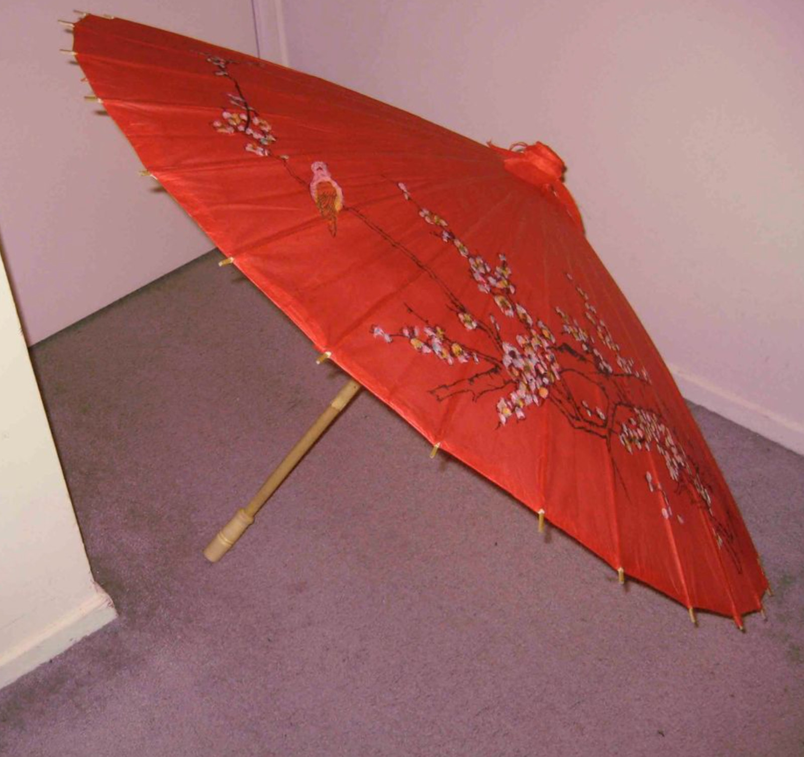 Chinese/Japanese Silky Parasol Large Size Reddish Pin… - Gem