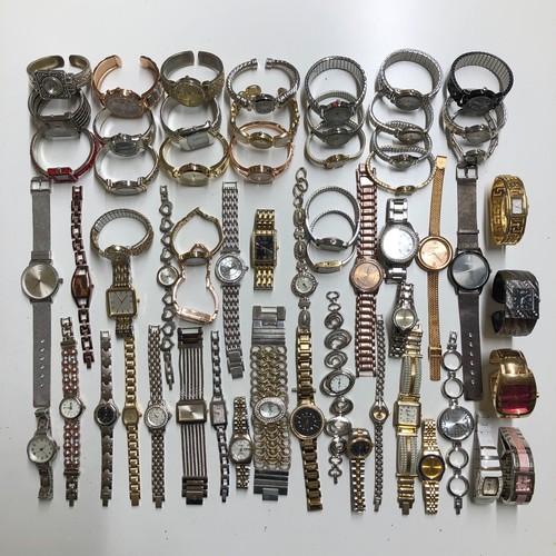 Lot Of 60 Assorted Womens Watches Untested Vintage Gold Silver Mix Tone ...