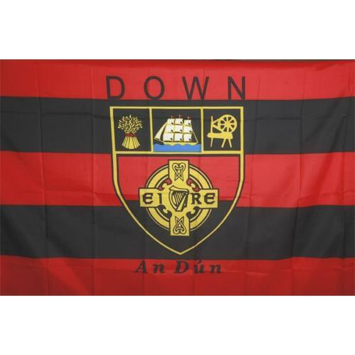 County Down Official GAA Crest County Flag 152cm x 91cm (5foot x3 foot ...