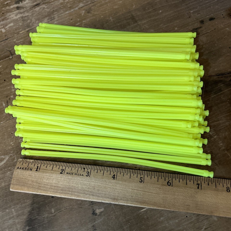 Lot 70 Knex Neon Yellow 7.5" Flexi Rods Standard Rippin Rocket Roller ...