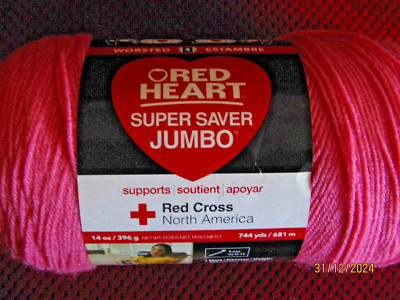 Red Heart Jumbo Super Saver Yarn 14oz 744 Yds. Perfect Pink NEW | eBay