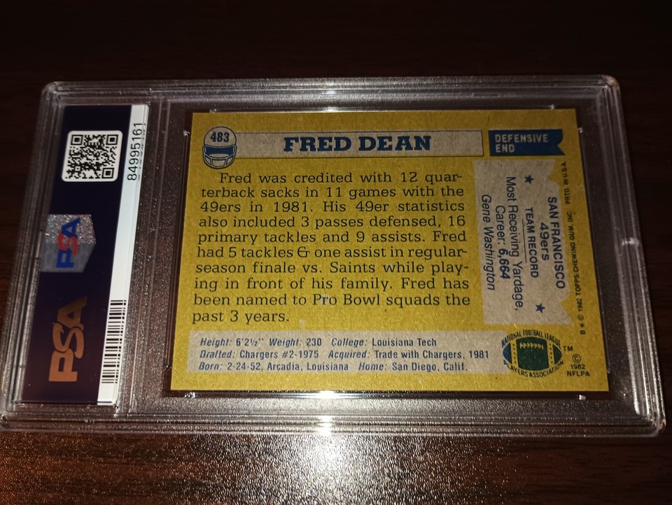 1982 TOPPS #483 Fred Dean PSA 9 Mint San Francisco 49ers HOF | eBay