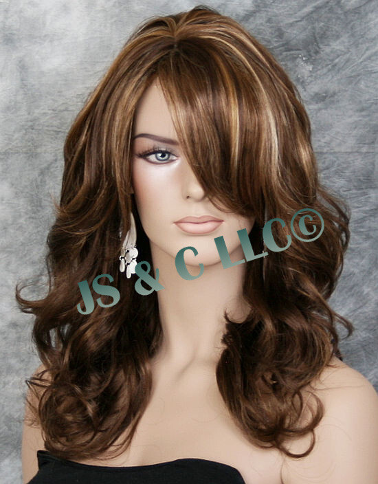 Full Wig Long Wavy Curly Carmel Brown Blonde mix BBL 8/27/613 | eBay